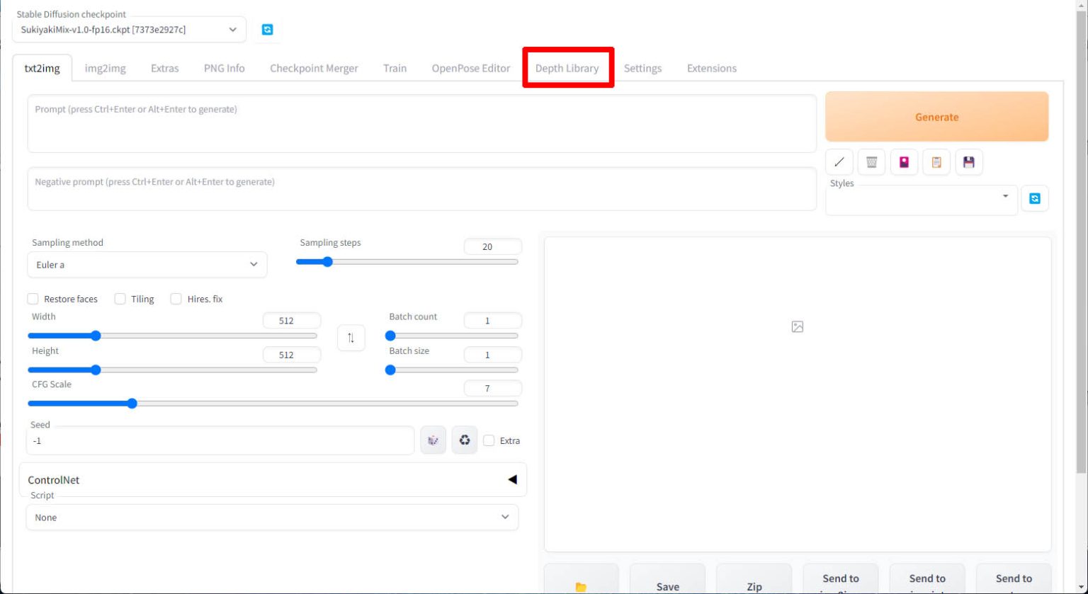 Depth map library and poserをインストールする方法 ｜ ControlNetで手のポーズを指定して生成する ...