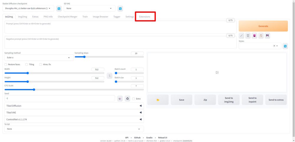 Stable DiffusionのWeb UIを日本語化して使う方法 ｜ 拡張機能ja_JP Localization | Murasan Lab